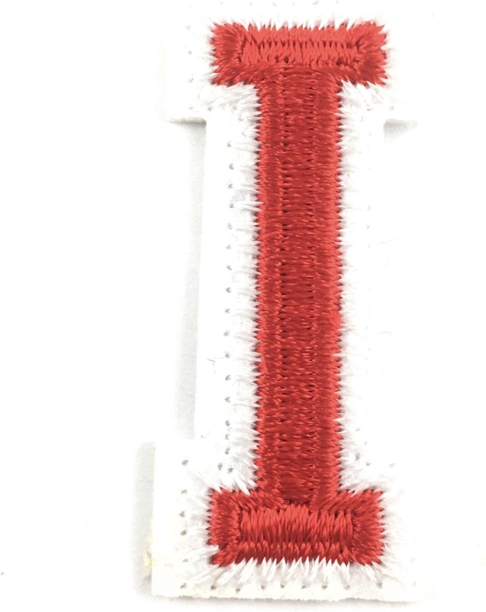 Alfabet Letter Embleem Strijk Patch Rood Wit B 3.5 x L 4.5 cm / Letter ...