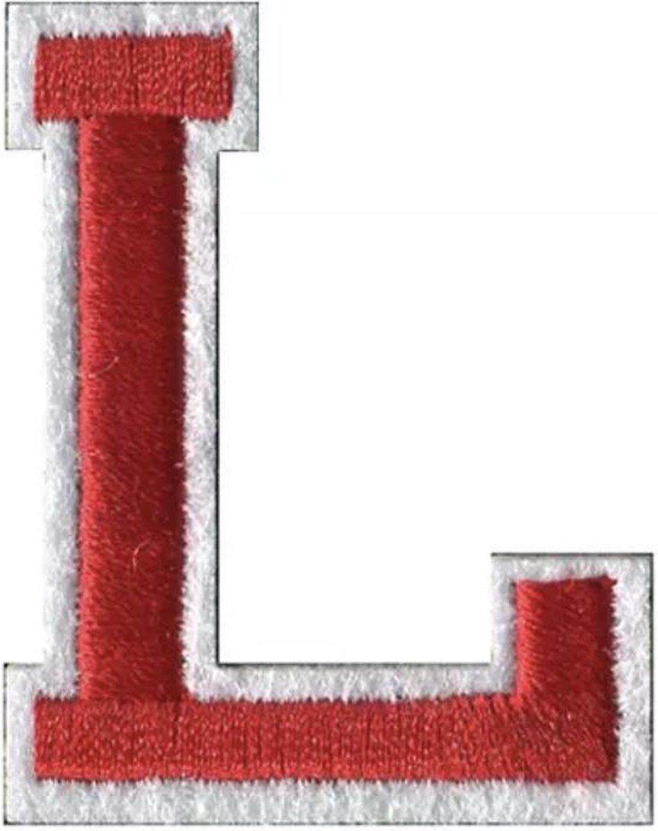 Alfabet Strijk Letter Embleem Patch Rood Wit Dun Randje B 4 x L 5.1 cm ...