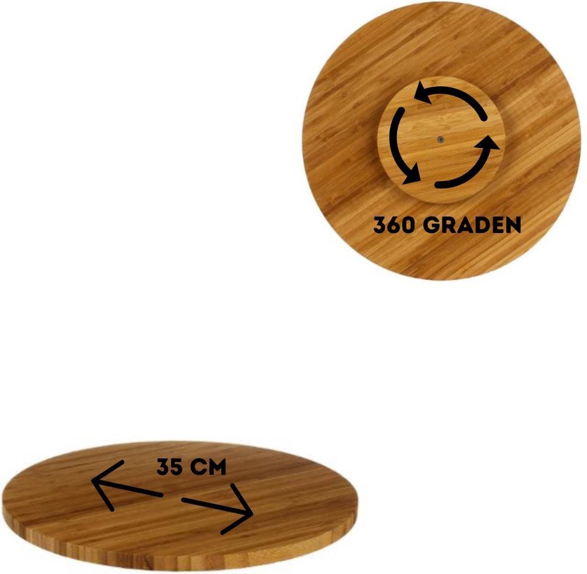 2x Bamboe tournant en bambou - Plateau tournant - Disque rotatif - 360 ...