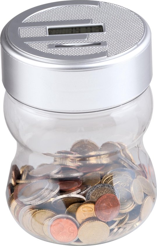 bol.com | Digitale Spaarpot van glas | 43 x 29 x 22 cm