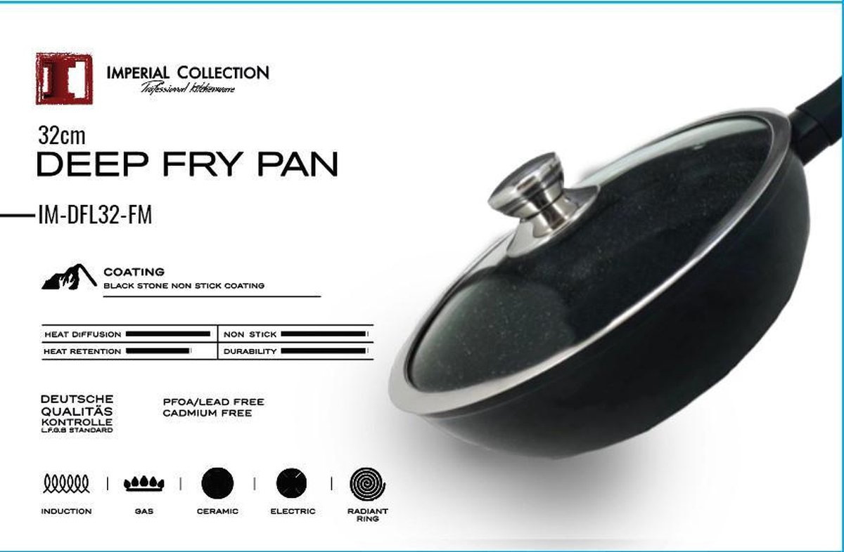 Imperial Collection: Fonte Friteuse 5 litres - ⌀ 32cm - Pan avec ...