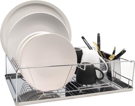 Svenska Living - Afdruiprek Met Lekbak - Verchroomd Staal - Wit ...