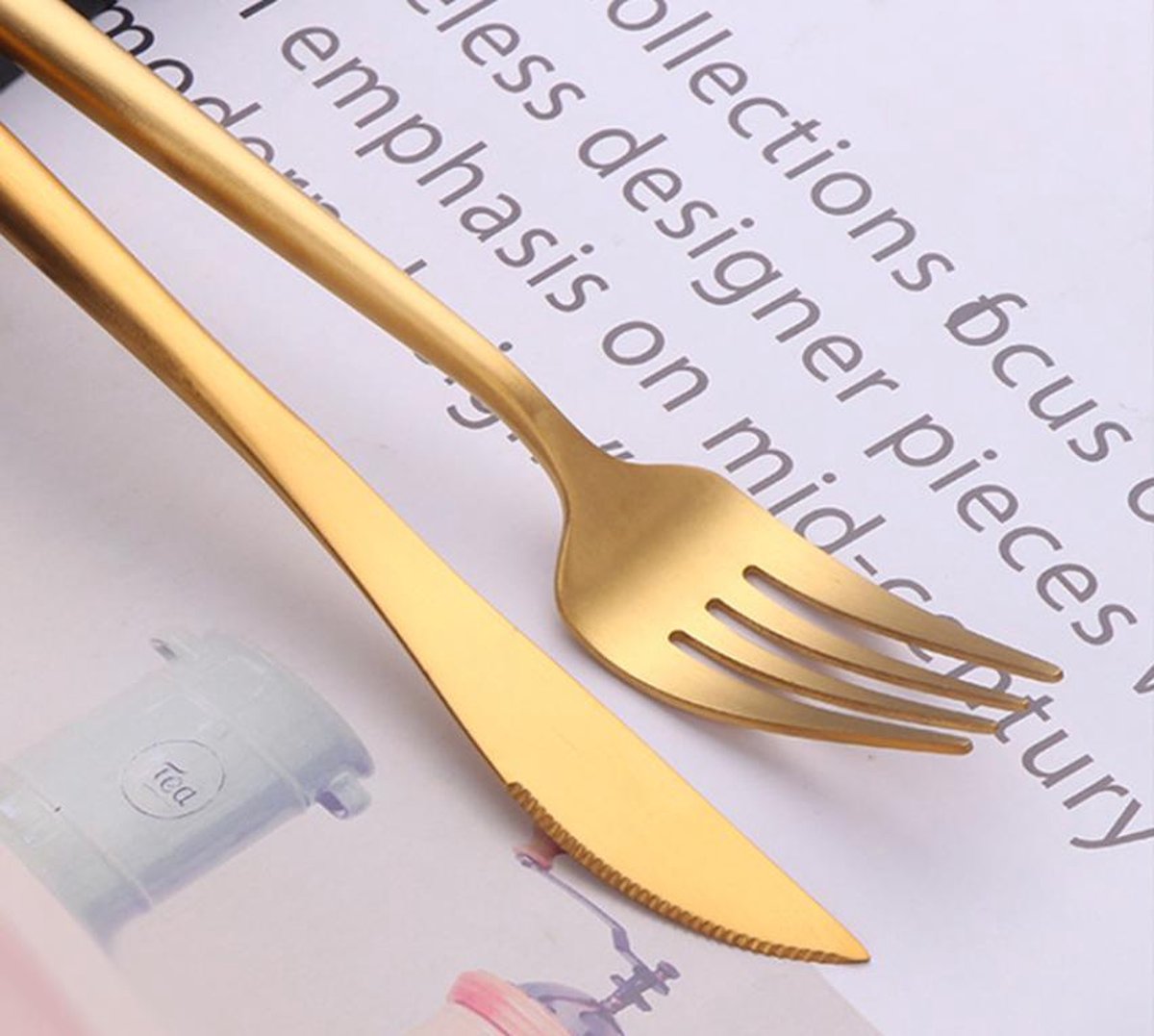 Gouden Bestek - Bestekset - 24 delig - Goud - 6 persoons | bol.com