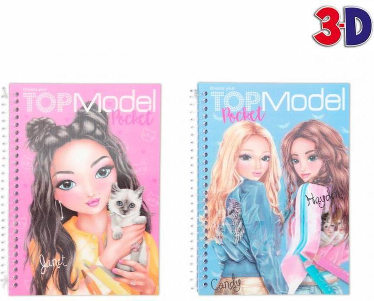 TOPModel livre de coloriage de poche 3D Bleu | bol.com