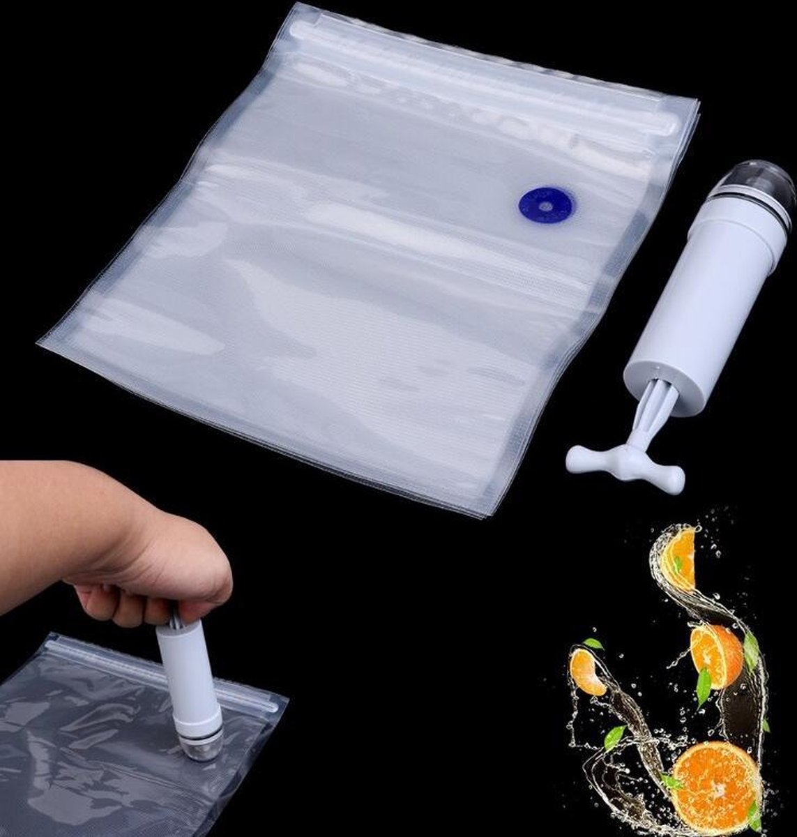 vacuumpomp met 5 opbergzakken-voeding-herbruikbare zakken-hitte ...