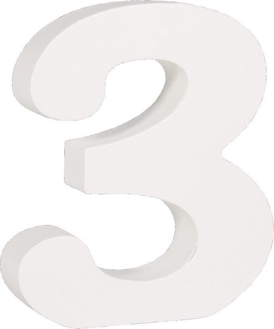 Houten cijfer 3 van 11 cm - Losse hobby, decoratie en knutsel artikelen ...