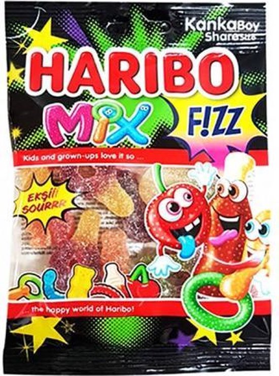 Halal gesuikerde, zure Haribo mix f!zz snoep 24 stuks | bol