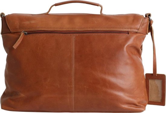Leather Junky laptop tas - The Bookmaker Bag - Bruin/Tan - Leer | bol.com