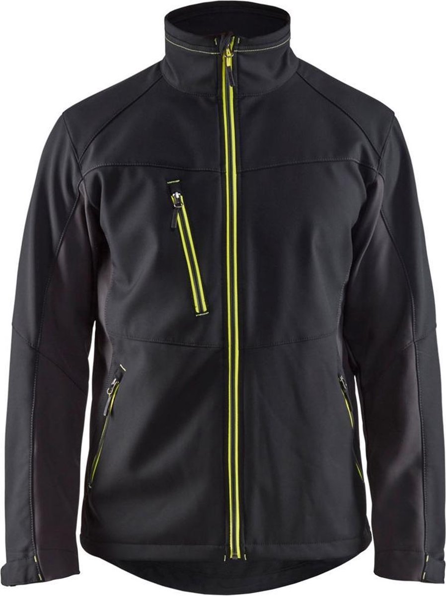 Blaklader 4950 Softshell Werkjas Zwart/Geel | bol.com