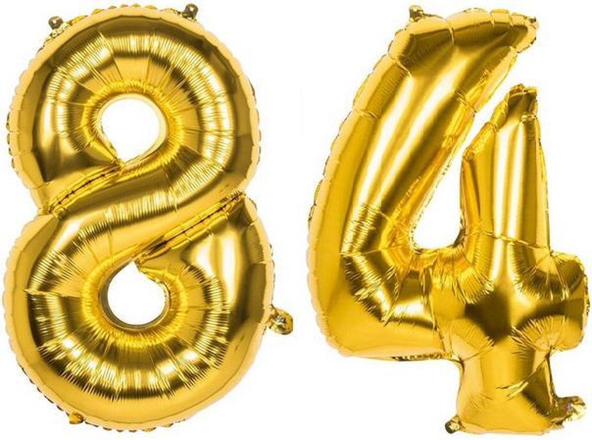 84 Jaar Folie Ballonnen Goud - Happy Birthday - Foil Balloon ...