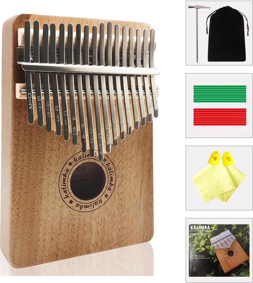 Kalimba set - 17 tonen - Duimpiano - Muziekinstrument - Nyatoh hout ...