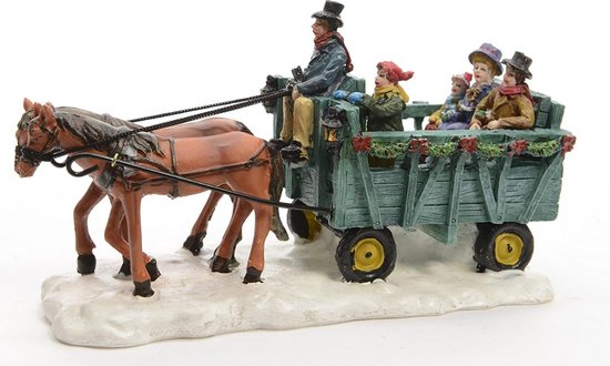 Lumineo Miniatuur Paard met Koets Figuur voor Kerstdorp | bol.com