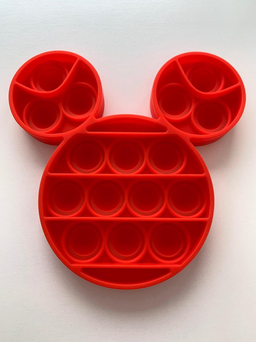 Pop Bubble - Pop it - fidget toy - Rood - Mickey mouse vorm - Speeltje ...