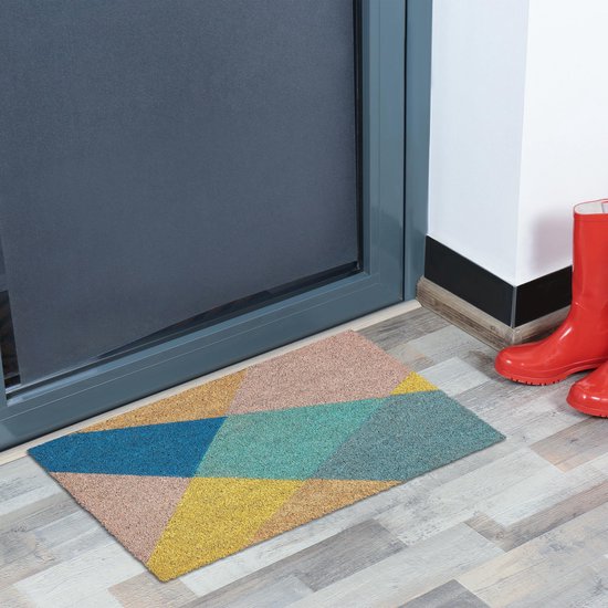 Relaxdays deurmat kokos - kokosmat print - schoonloopmat - droogloopmat ...