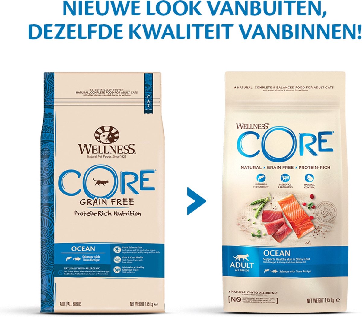 Wellness Core Grain Free Cat Ocean Zalm & Tonijn - Kattenvoer - 1.75 kg ...