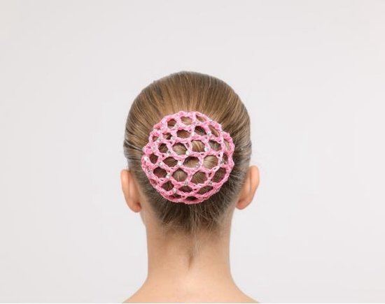 Haarnet met Steentjes - Ballet Knotten Netje - Gehaakt Haarnetje - Roze ...
