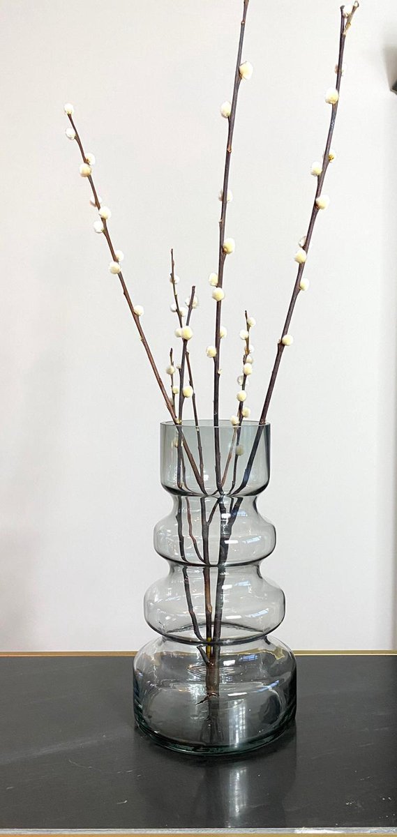 Sizland Dezign® Vaas Glazen vaas – Vaas grijs - Vaas glas – Vaas Reston ...