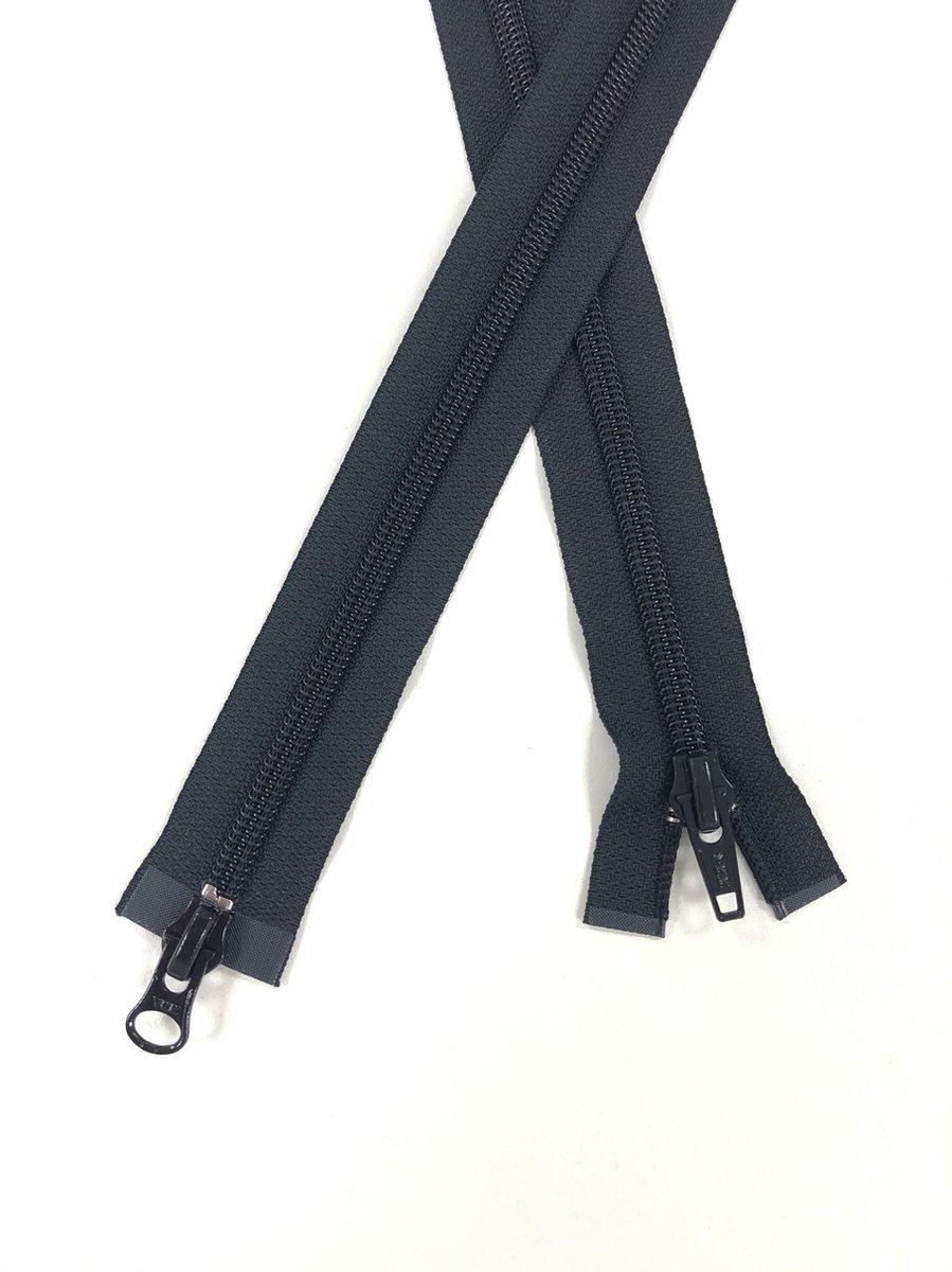 spiraal plastic dubbele deelbaar rits 90 cm zwart | bol.com