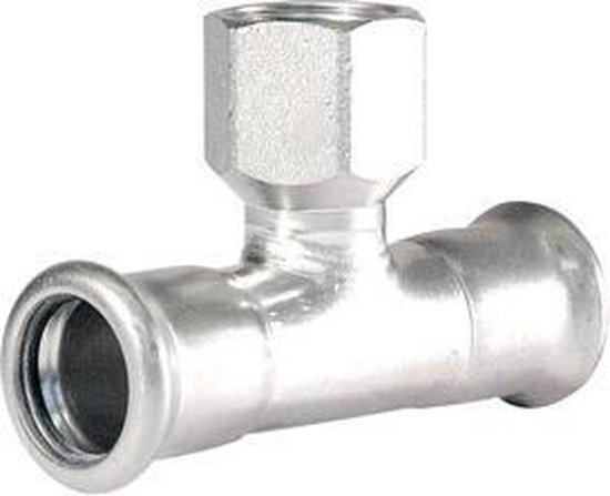 Bonfix Press - RVS 316 - perskoppeling - T-koppeling - 15 x 1/2" x 15 mm - Press x... | bol.com