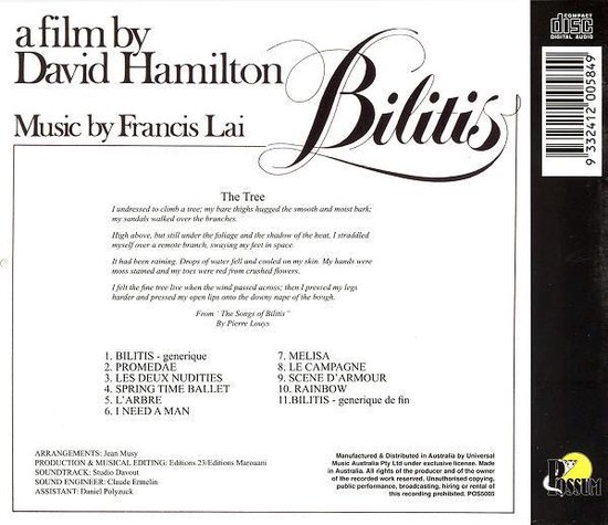 Bilitis, Francis Lai | CD (album) | Muziek | bol.com