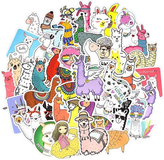 Alpaca Lama stickers - Vrolijke sticker mix voor laptop, muur, agenda, skateboard etc.... | bol.com