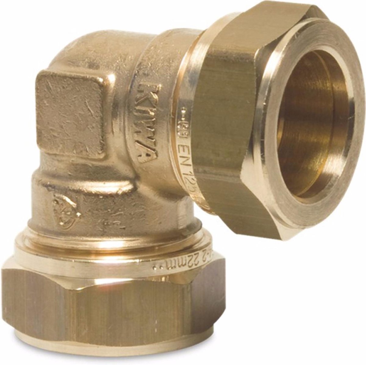 Bonfix Knie 90° messing 28 mm x 22 mm knel KIWA/GASTEC | bol.com