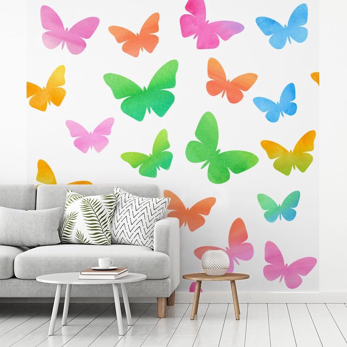 bol.com | Behang - Fotobehang - vlinders gemaakt met waterverf ...