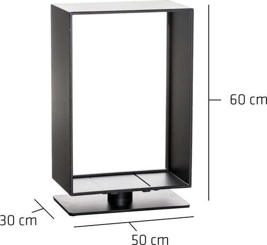 CLP Basil - Brandhout rek mat zwart 60x50 cm | bol.com