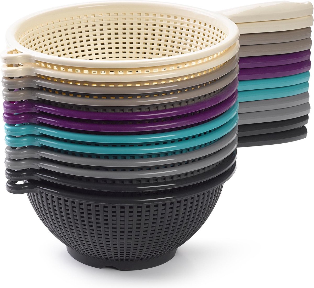 Kunststof vergiet met handvat zwart - 36 x 22 x 10 cm - Plastic ...