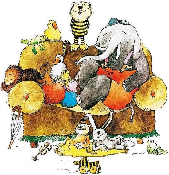 Kunstdruk Janosch - Gruppenbild 48x58cm | bol