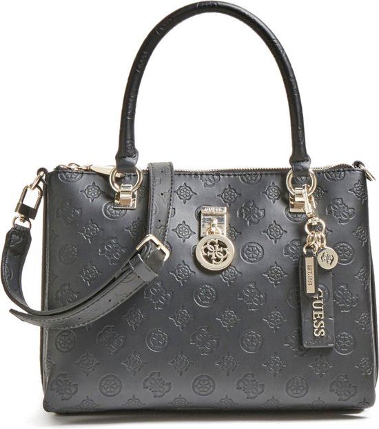 Guess Handtas Ninnette Status Satchel Zwart | bol.com