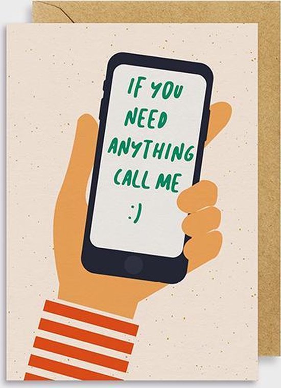 Postkaart - If you need anything call me - Graphic Factory - 2 stuks ...