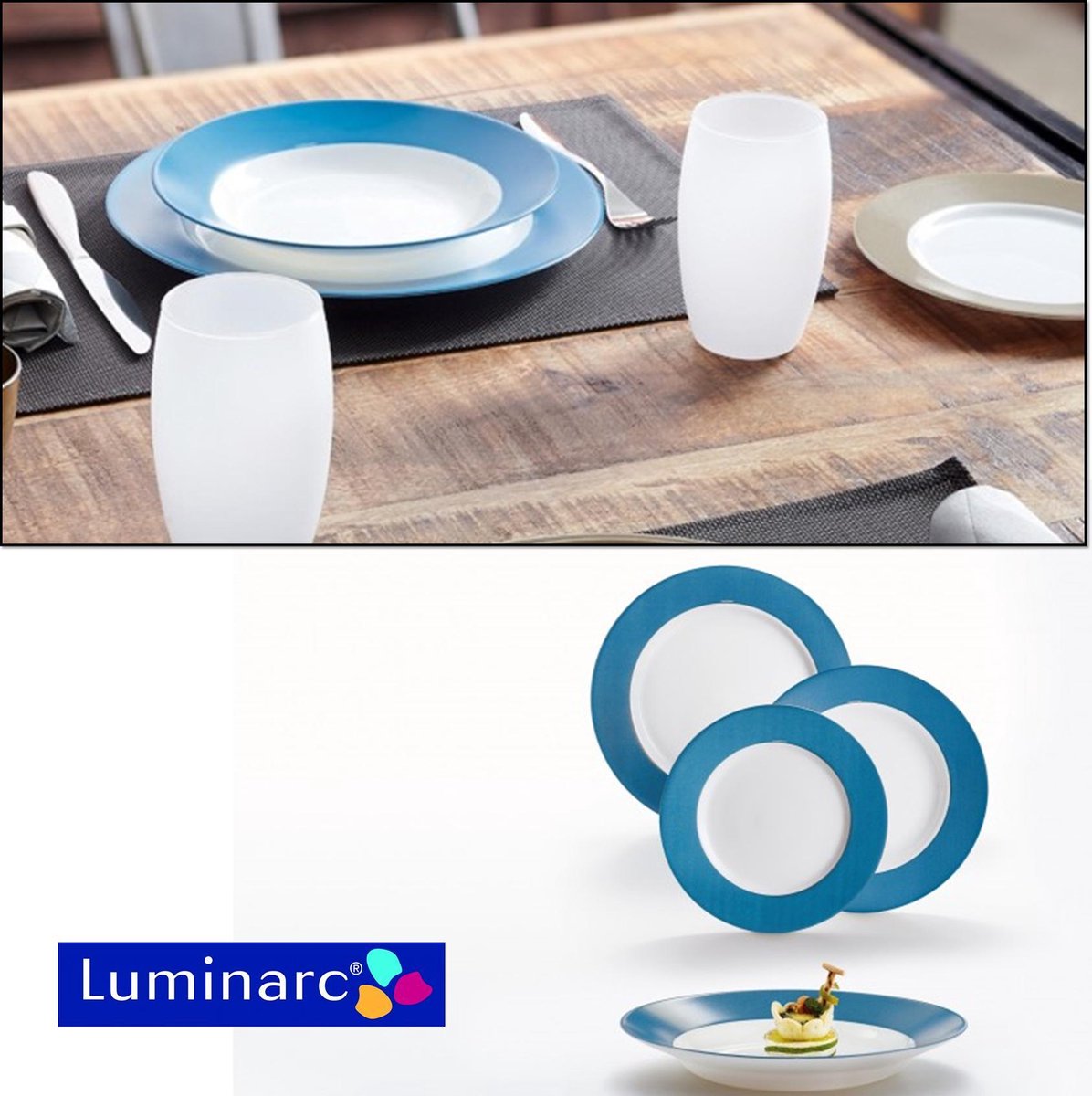 Luminarc Everarty Blue, 18-delig servies | bol.com