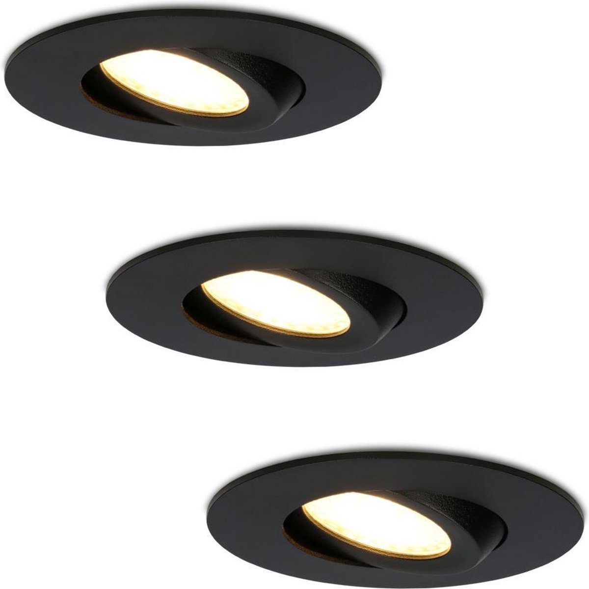 LED Inbouwspots Zwart - Napels - 8W - IP65 - Dimbaar & Kantelbaar | bol.com