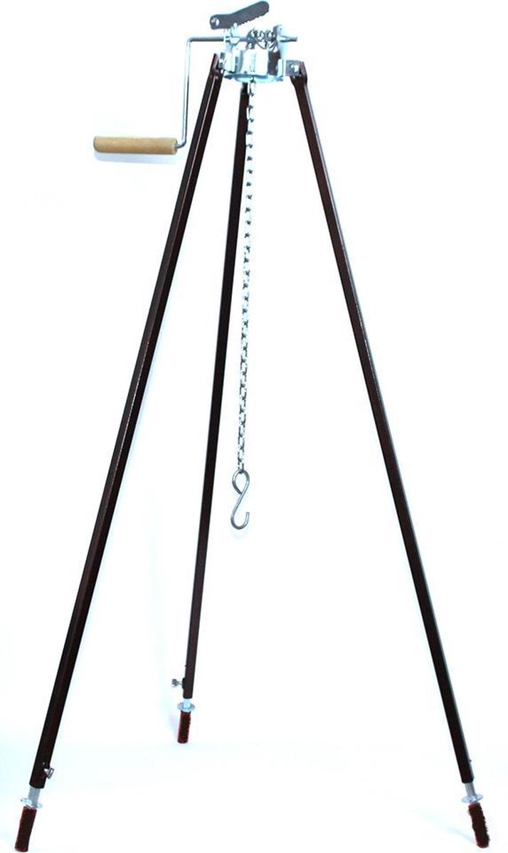 Driepoot met katrol verstelbaar bruin 1.00-1.80 m | bol.com