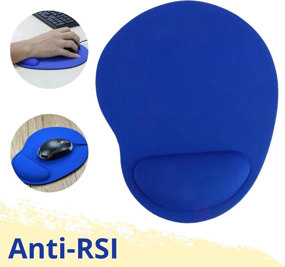Lynnz® Muismat met polssteun ergonomisch blauw | gel - anti RSI ...
