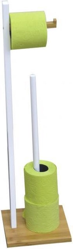 Luxe Bamboe Toiletpapier Houder Vrijstaand - Reserverolhouder Bamboe ...