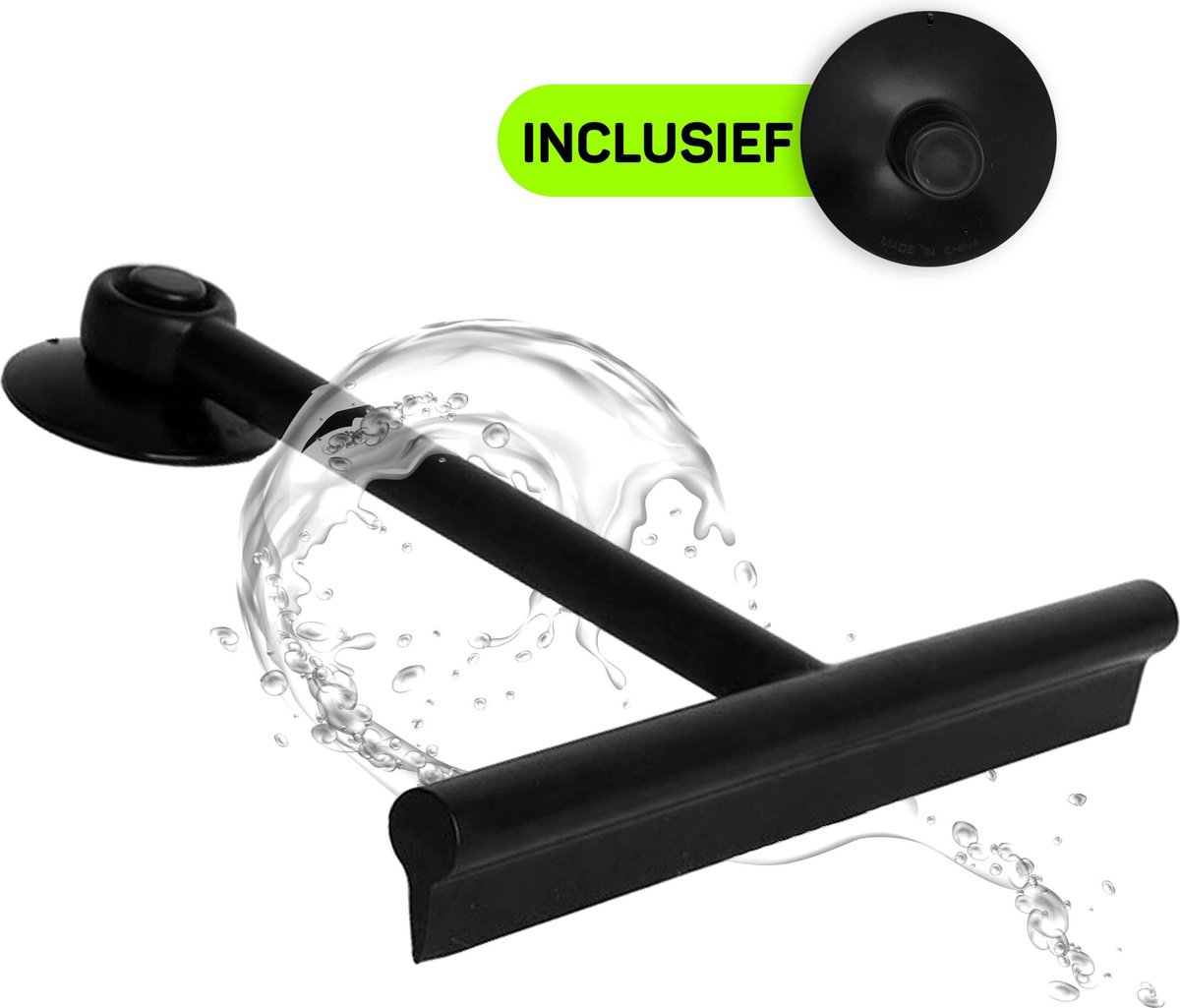 Douchewisser Zwart met Zuignap - Douchetrekker Badkamer - Raamwisser ...