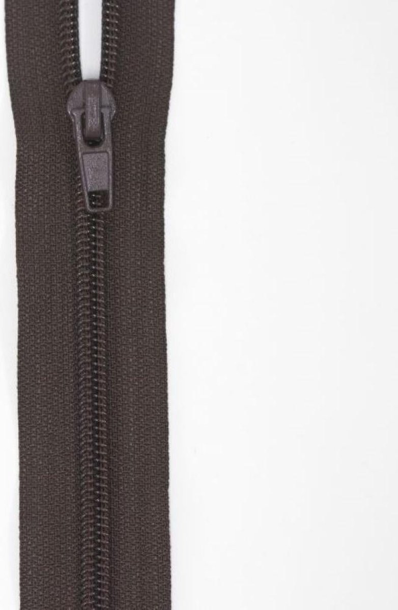 Deelbare ritssluiting, kunststof, bruin, lengte 70 cm, per stuk. | bol