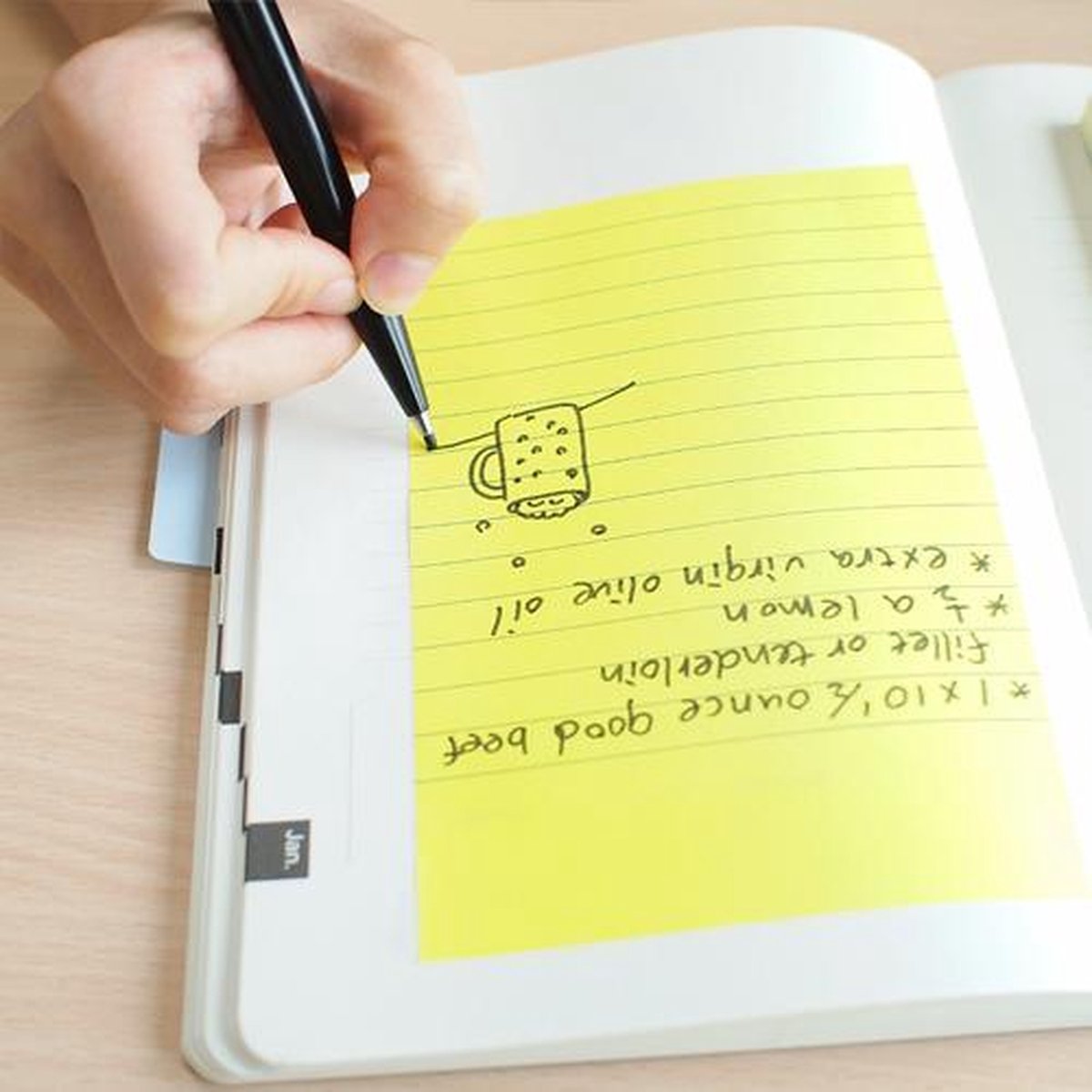 Stick'n sticky notes - 101x101mm, extra sticky, neon oranje, gelinieerd ...