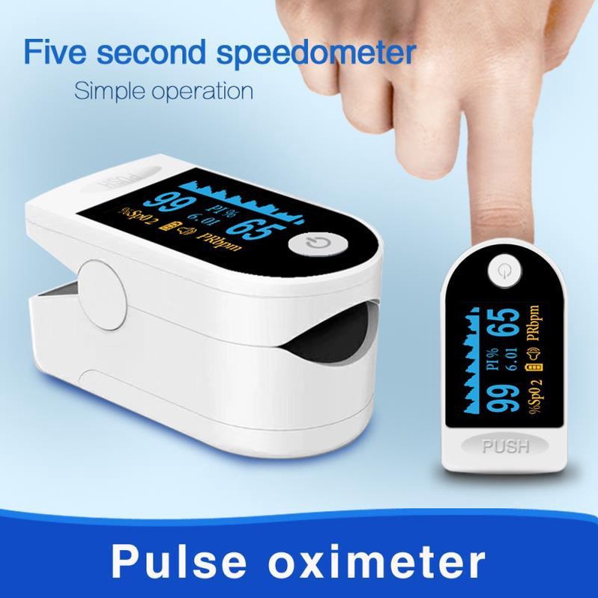 Saturatiemeter vinger – Hartslagmeter - Zuurstofmeter- Pulse oximeter ...