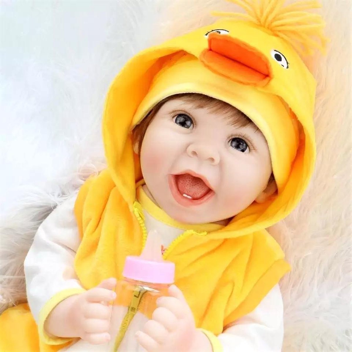 Reborn baby pop 'Charly' - 55 cm - Jongen met gele eend outfit - Met ...