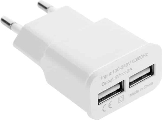 5V 2A EU stekker Dual USB oplader Adapter - Geschikt voor Samsung ...