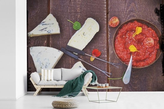 Behang - Fotobehang - Kaasplaat met chutney - Breedte 330 cm x hoogte 220 cm | bol.com