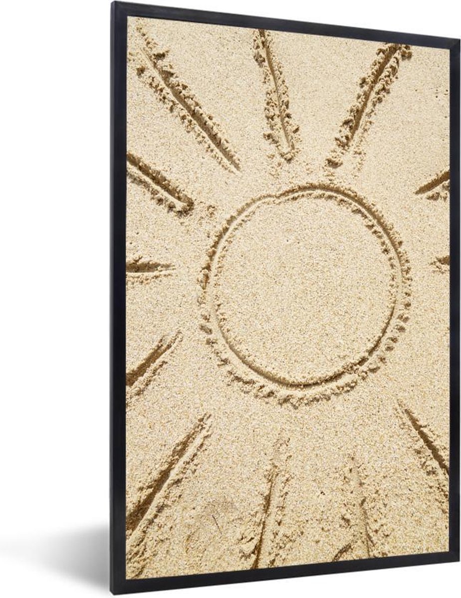 Fotolijst incl. Poster - Zon getekend in het zand - 20x30 cm ...