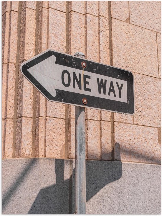 Poster – ''One Way'' Bord met Pijl - 30x40cm Foto op Posterpapier | bol