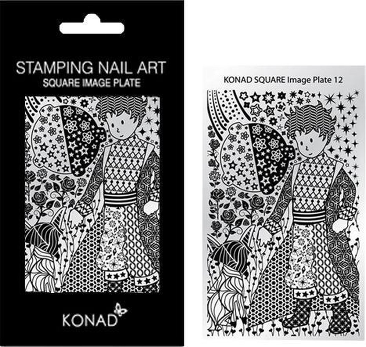 KONAD Square Image Plate 12 geïnspireerd door ' PRINTS ': punten ...