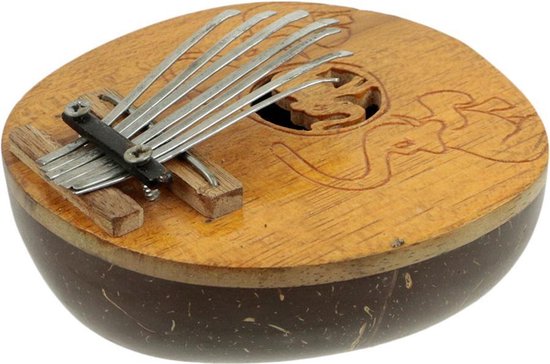 Duimpiano - Karimba - Rond - Kokosnoot - Houtkleur - 14x14x7cm - Sarana ...