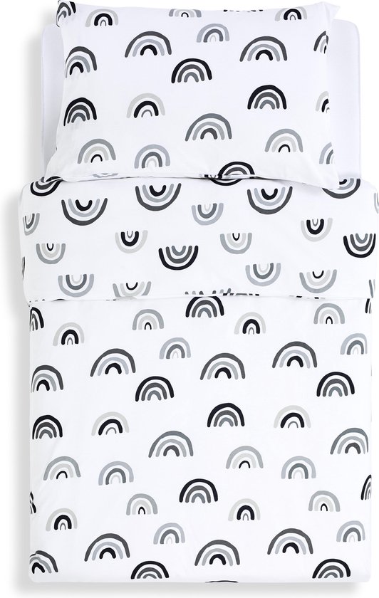 Snuz Snuzkot & ledikant kussen- dekbed overtrek - Mono Rainbow | bol