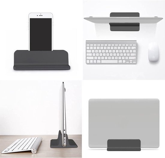 Vertical Laptop Stand, Vertical Desk Holder with Adjustable Dock Size ...